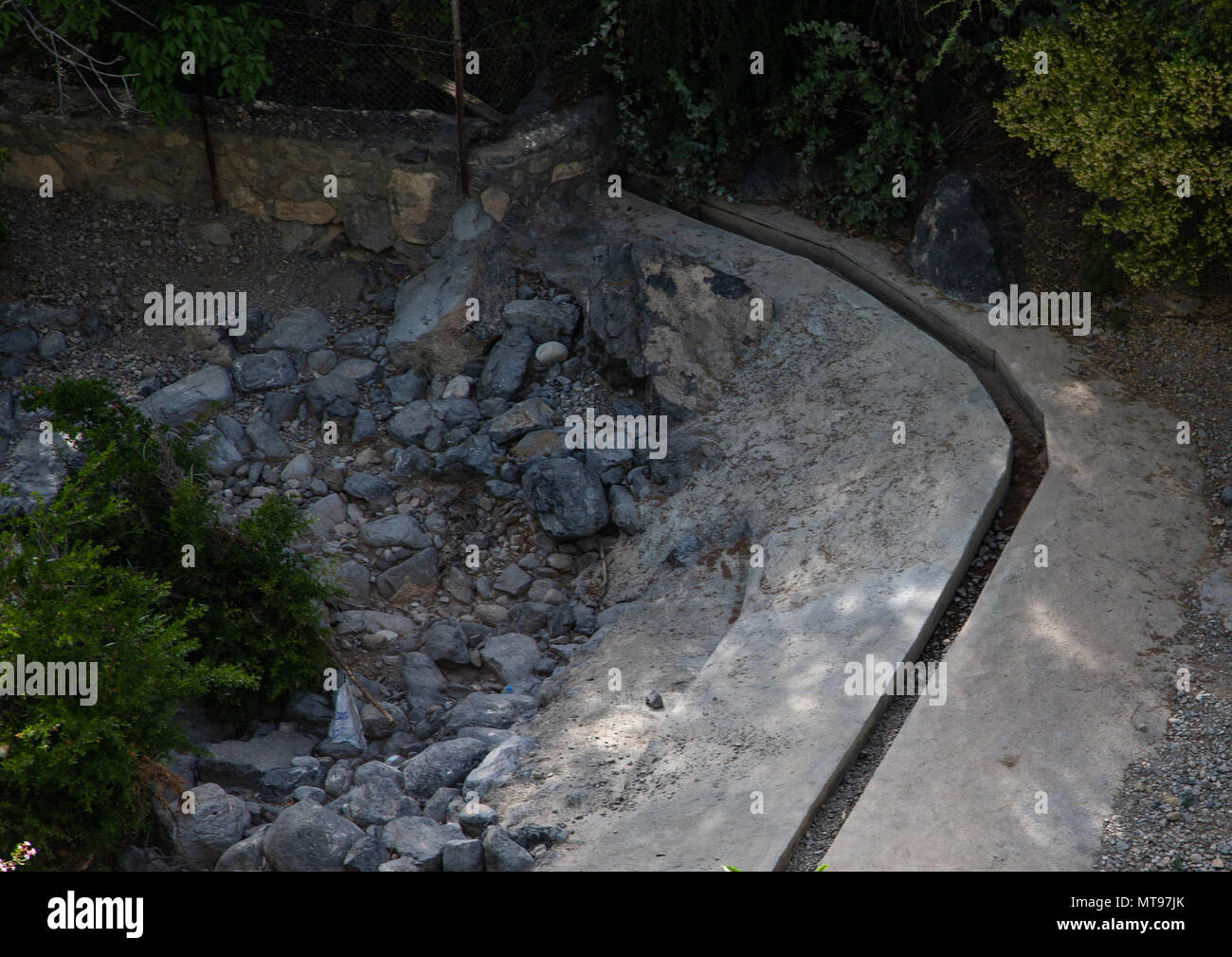 Falaj transporting water, Jebel Akhdar, Wadi Bani Habib, Oman Stock ...
