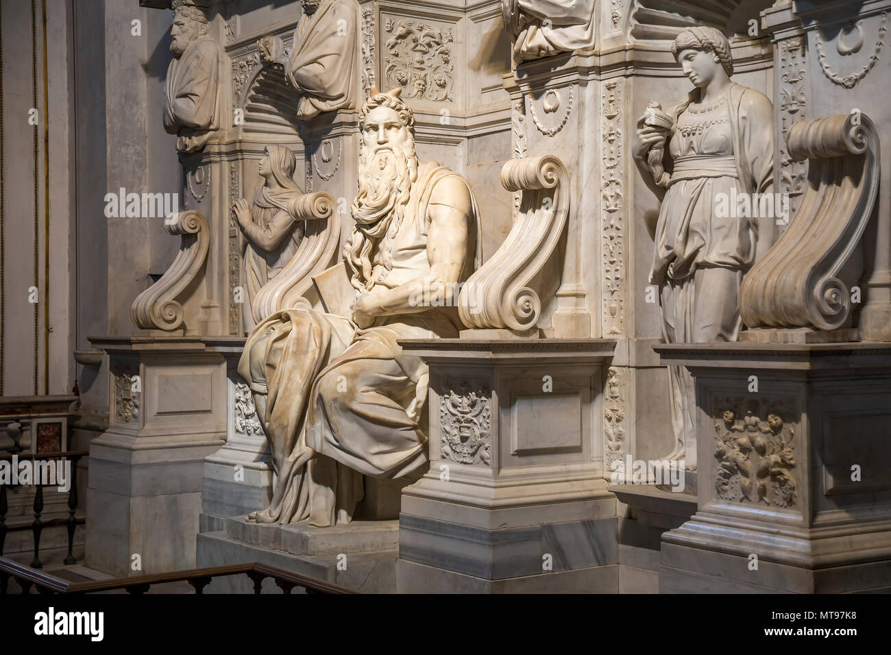 Michelangelo's Moses in the basilica San Pietro In Vincoli, Rome, Italy ...
