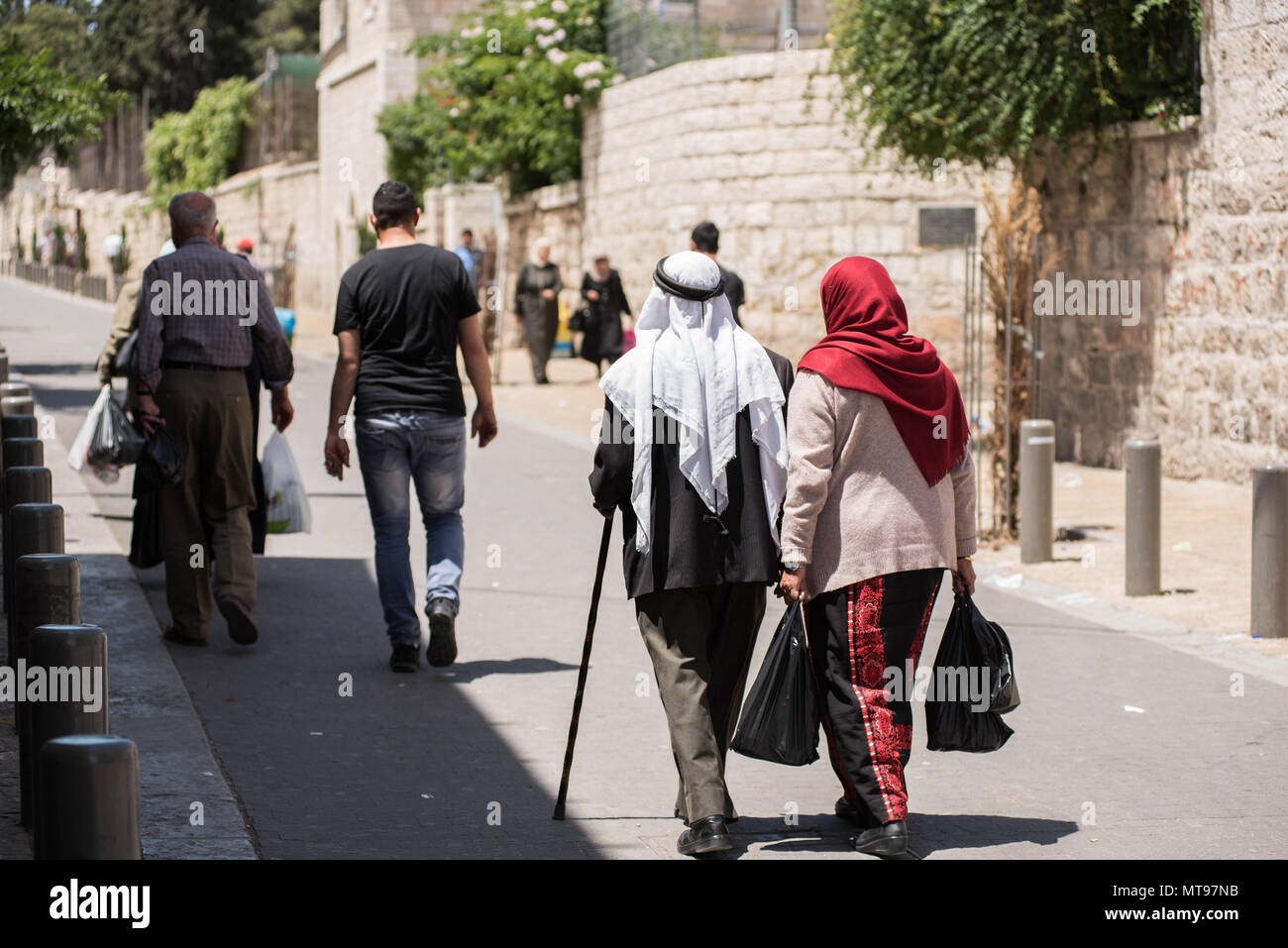 JERUSALEM, ISRAEL - MAY 16, 2018: Palestinian Muslim people living ...