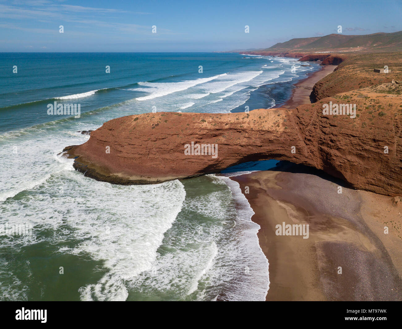 Legzira beach with arched rocks in Morocco Stock Photo - Alamy