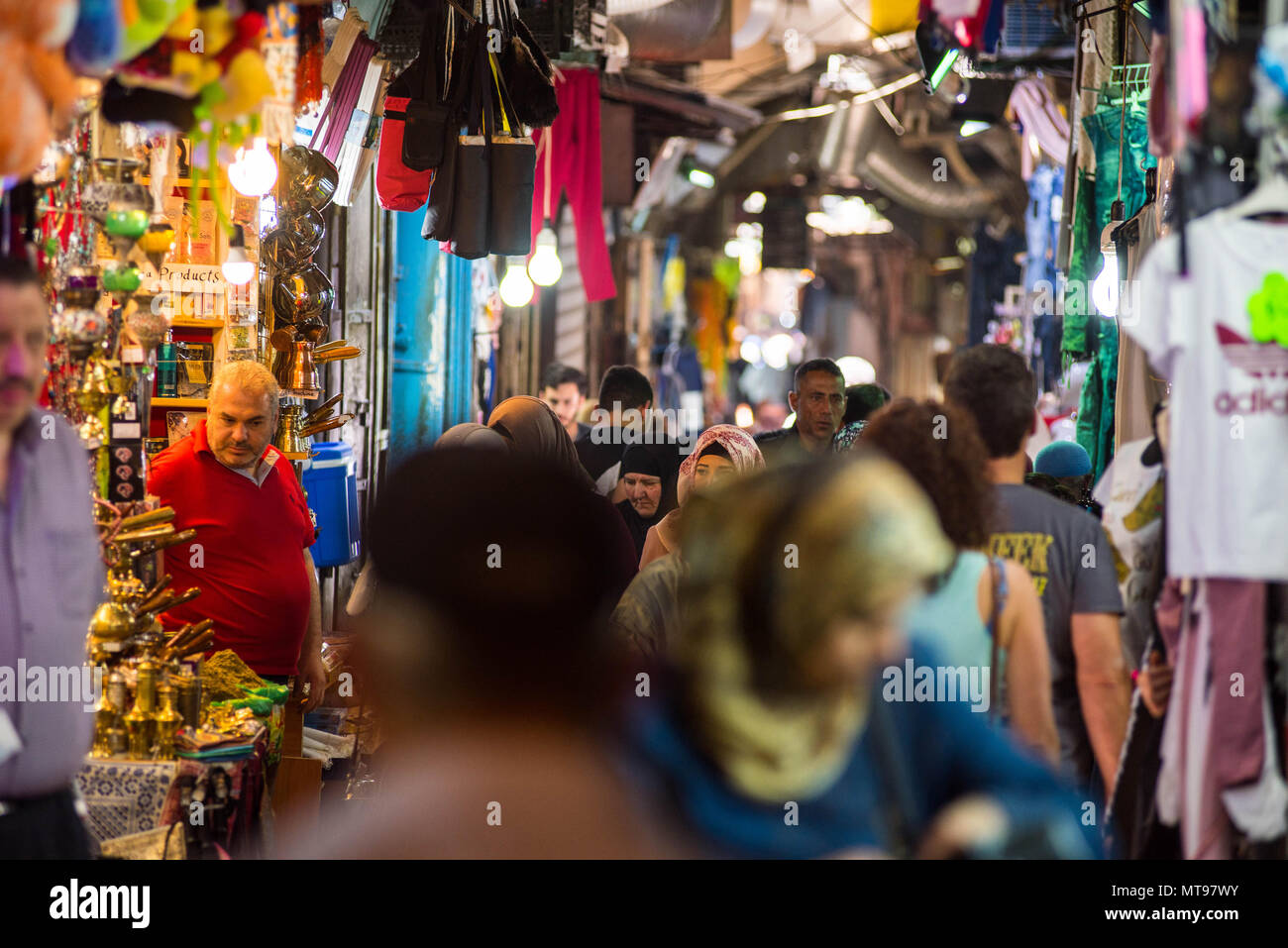 JERUSALEM, ISRAEL - MAY 16, 2018: Palestinian locals of Jerusalem ...