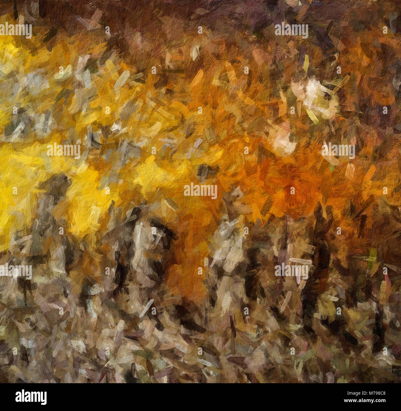 Abstract digital oil painting on canvas full of texture and bright ...