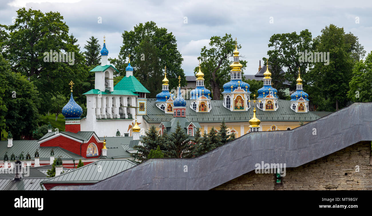 Pskovo-Pechersky dormition monastery Stock Photo - Alamy