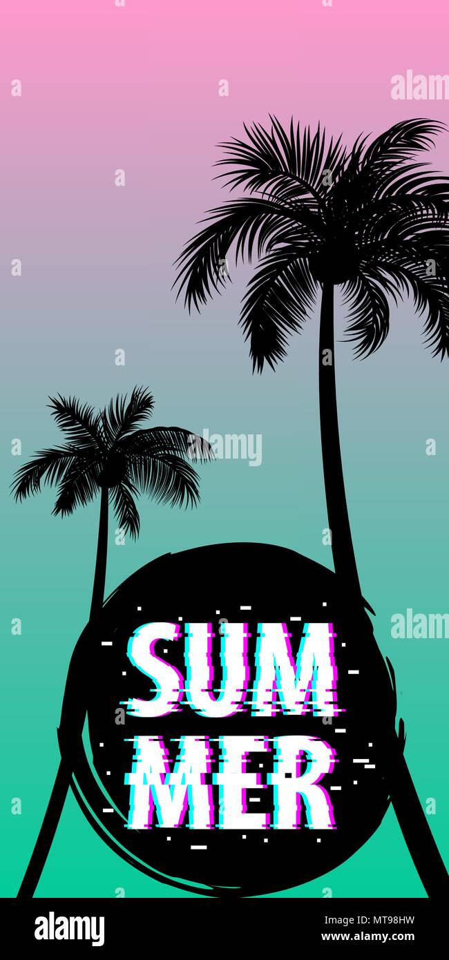Summer time palm tree banner poster Stock Vector Image & Art - Alamy