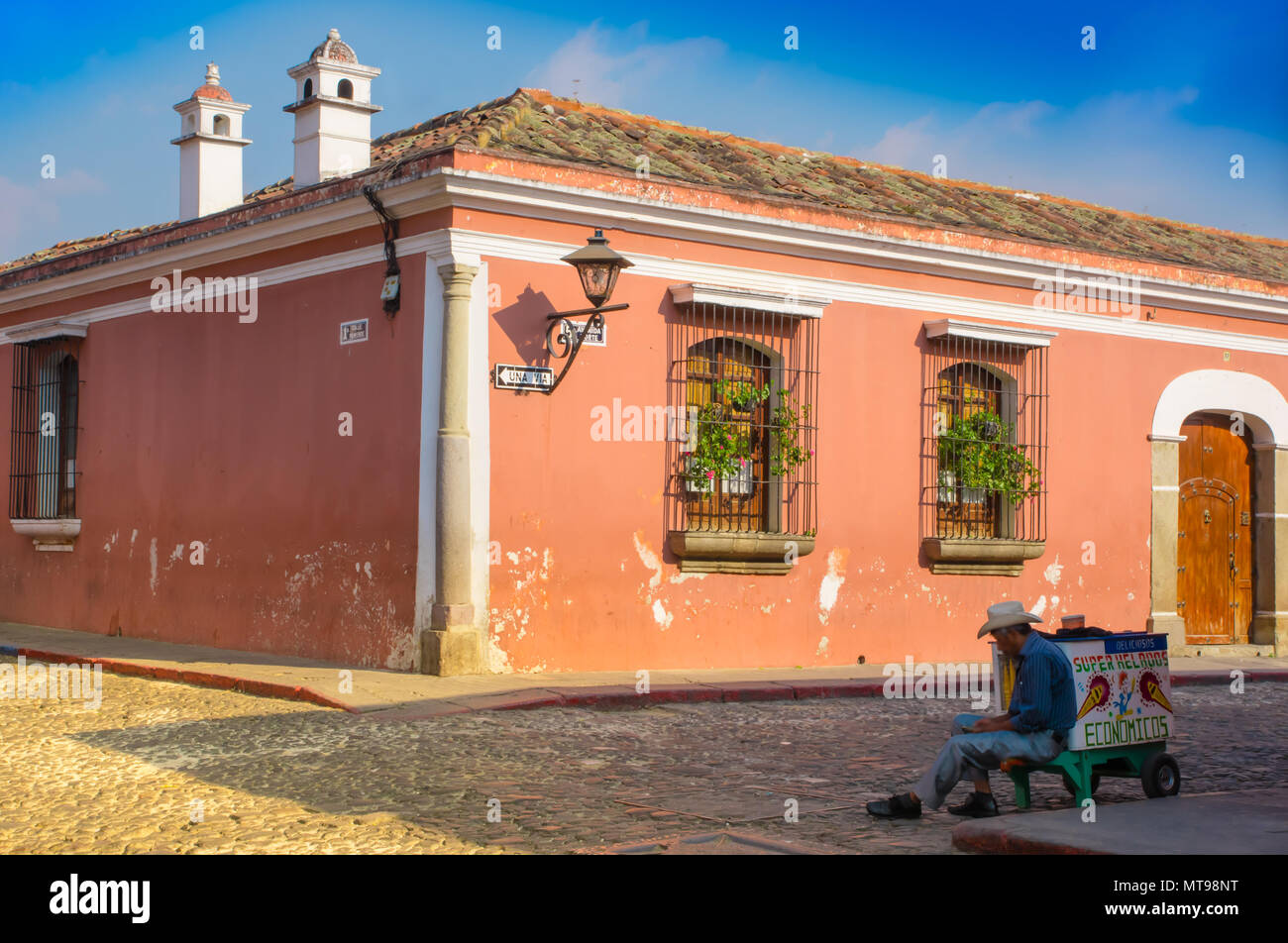 Ciudad de Guatemala, Guatemala, April, 25, 2018: View of corner ...
