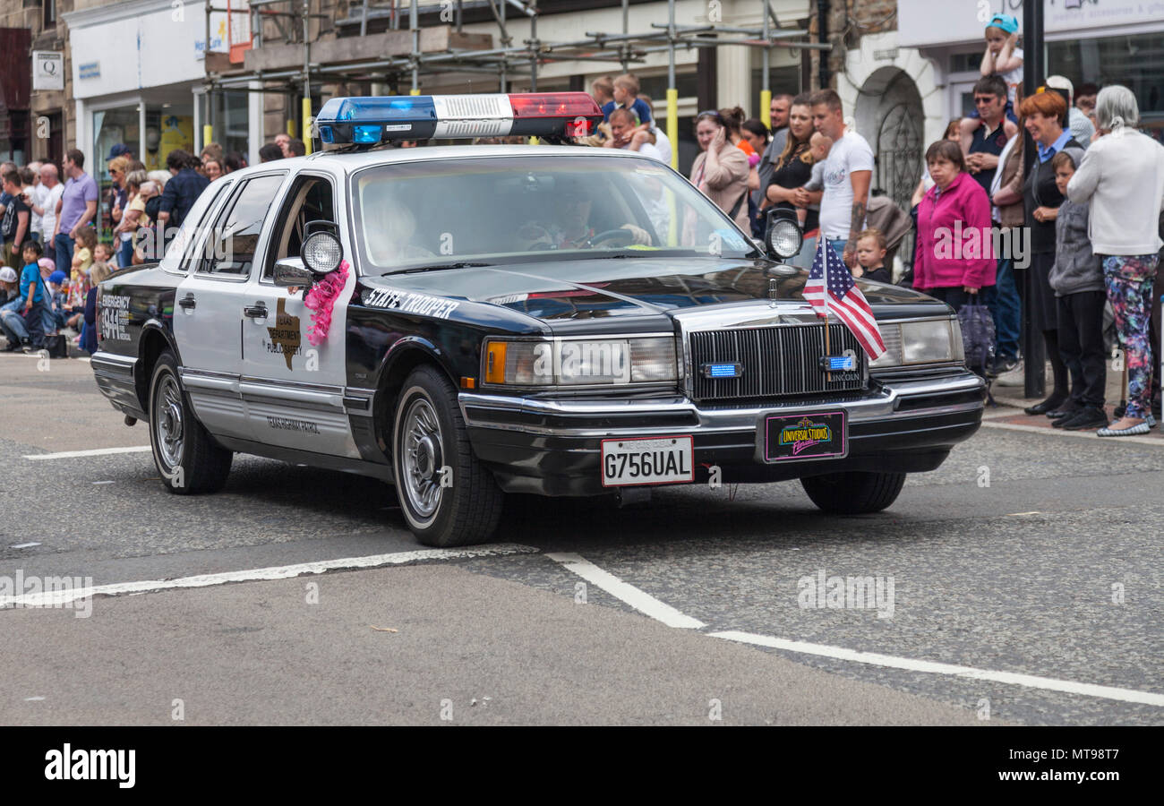 A Texas Highway patrol Police car at the parade in Barnard Castle ...