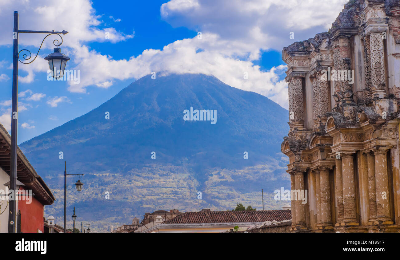 Ciudad de Guatemala, Guatemala, April, 25, 2018: Outdoor view of ruins ...