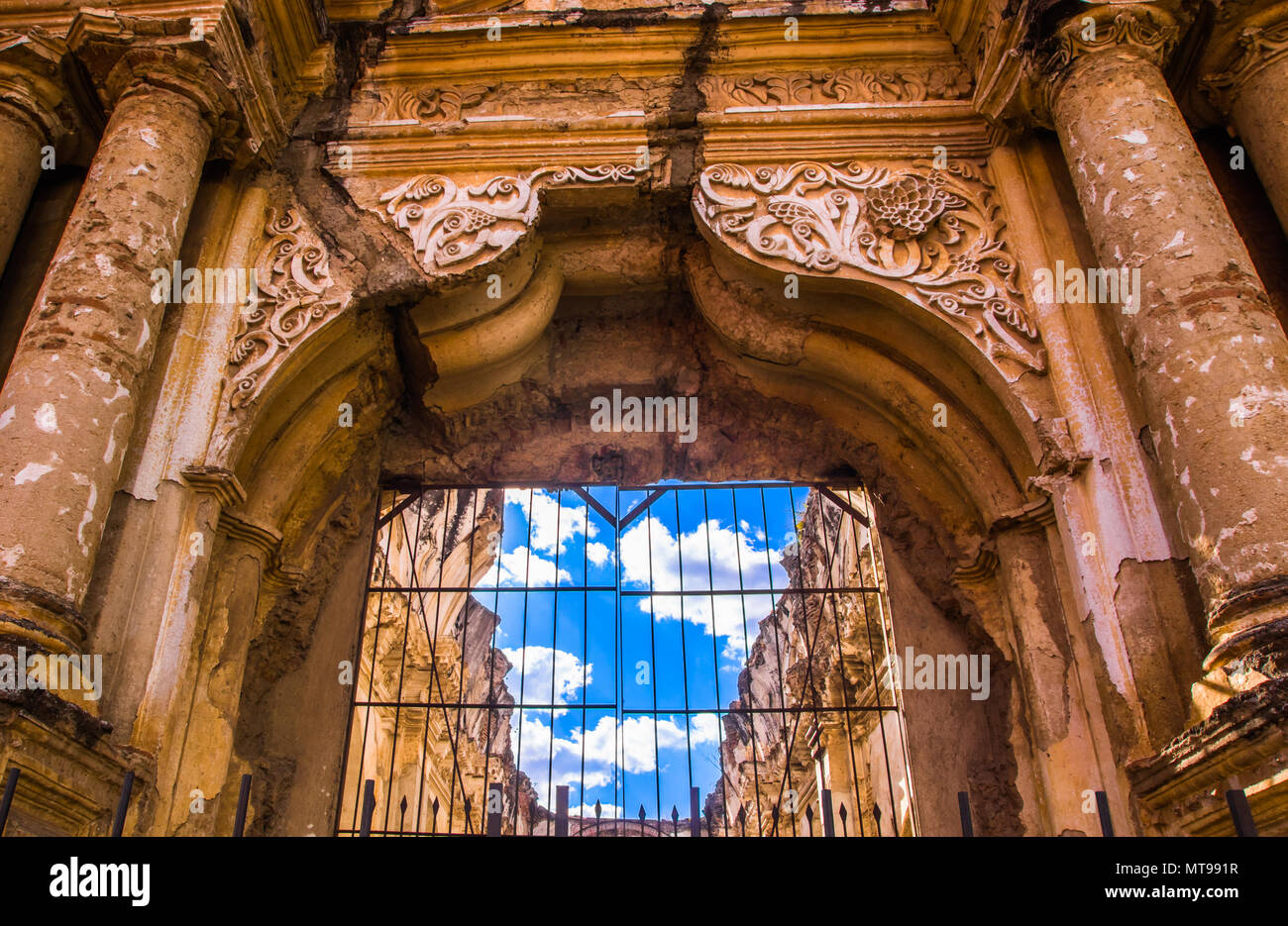 Ciudad de Guatemala, Guatemala, April, 25, 2018: View of ruins of the ...