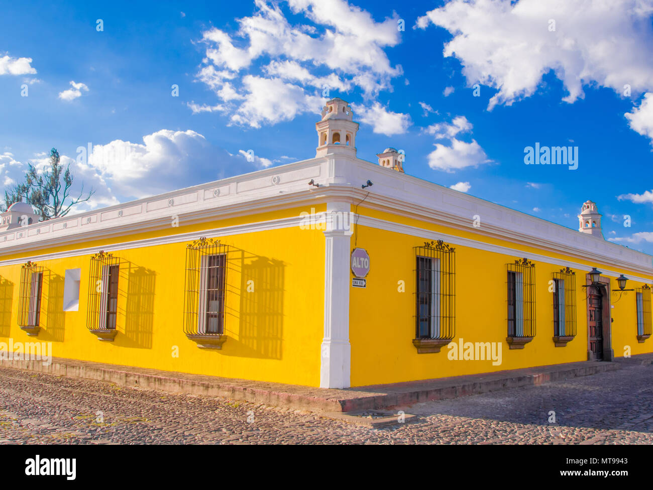 Ciudad de Guatemala, Guatemala, April, 25, 2018: Outdoor view of corner ...