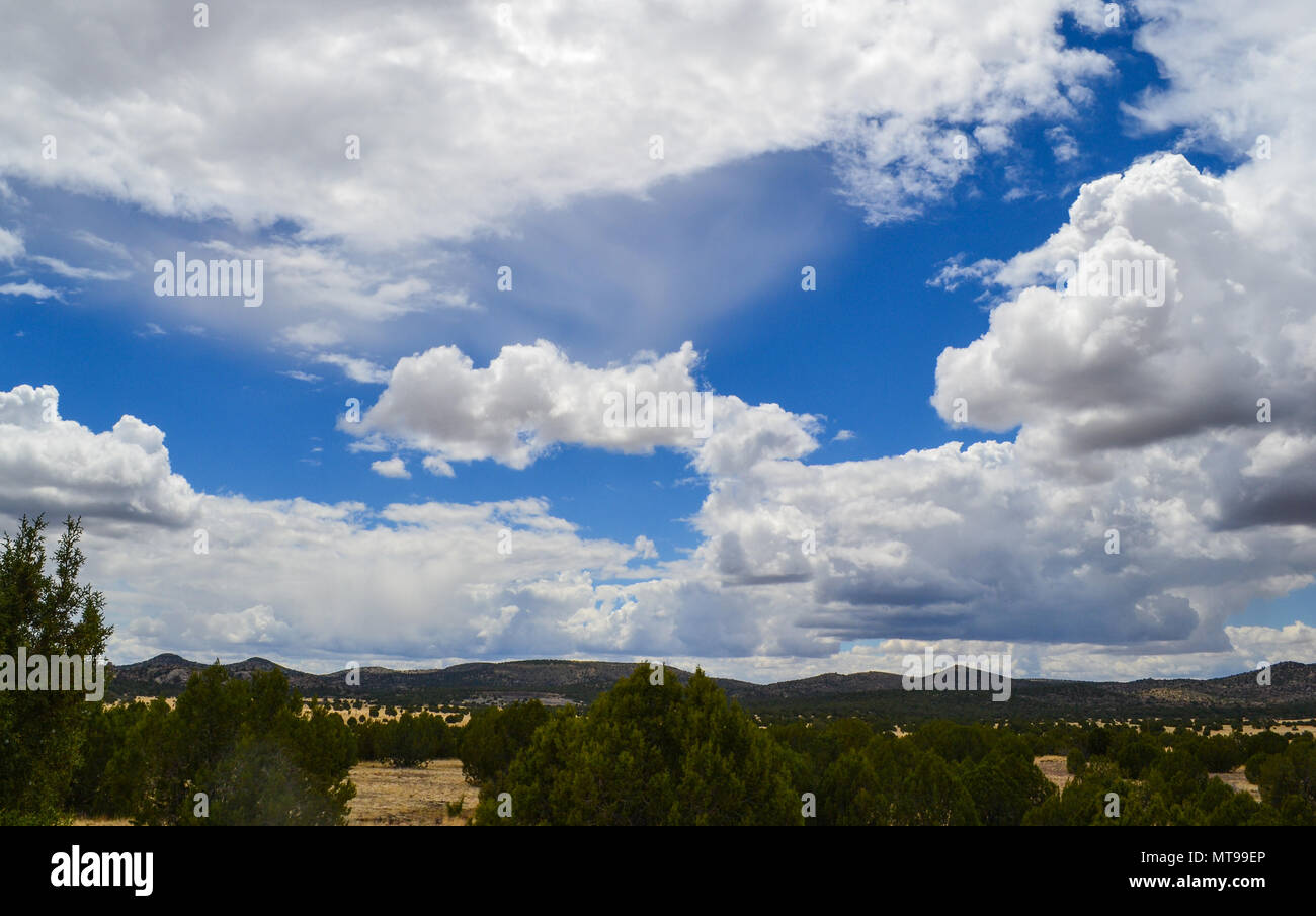 Big blue sky filled with white clouds. Isolated Texas sky - awe ...