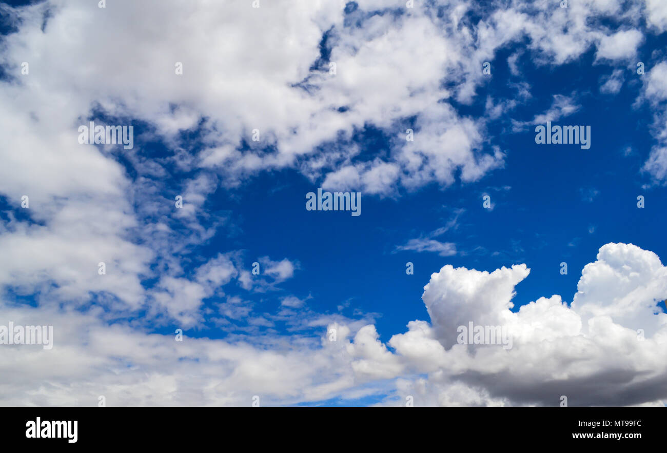 Big blue sky filled with white clouds. Isolated Texas sky - awe ...