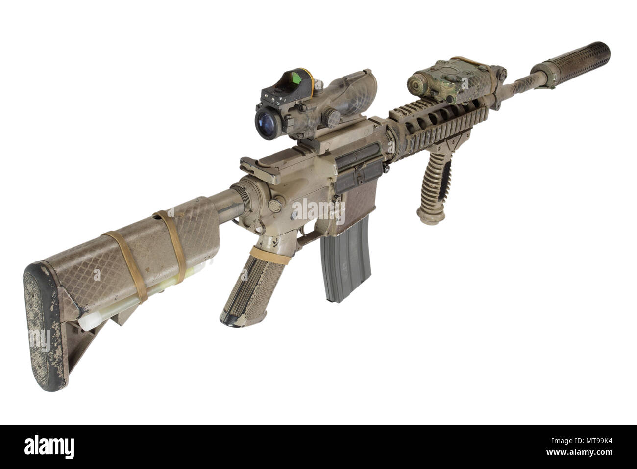 M4 with suppressor - special forces rifle isolated on a white ...