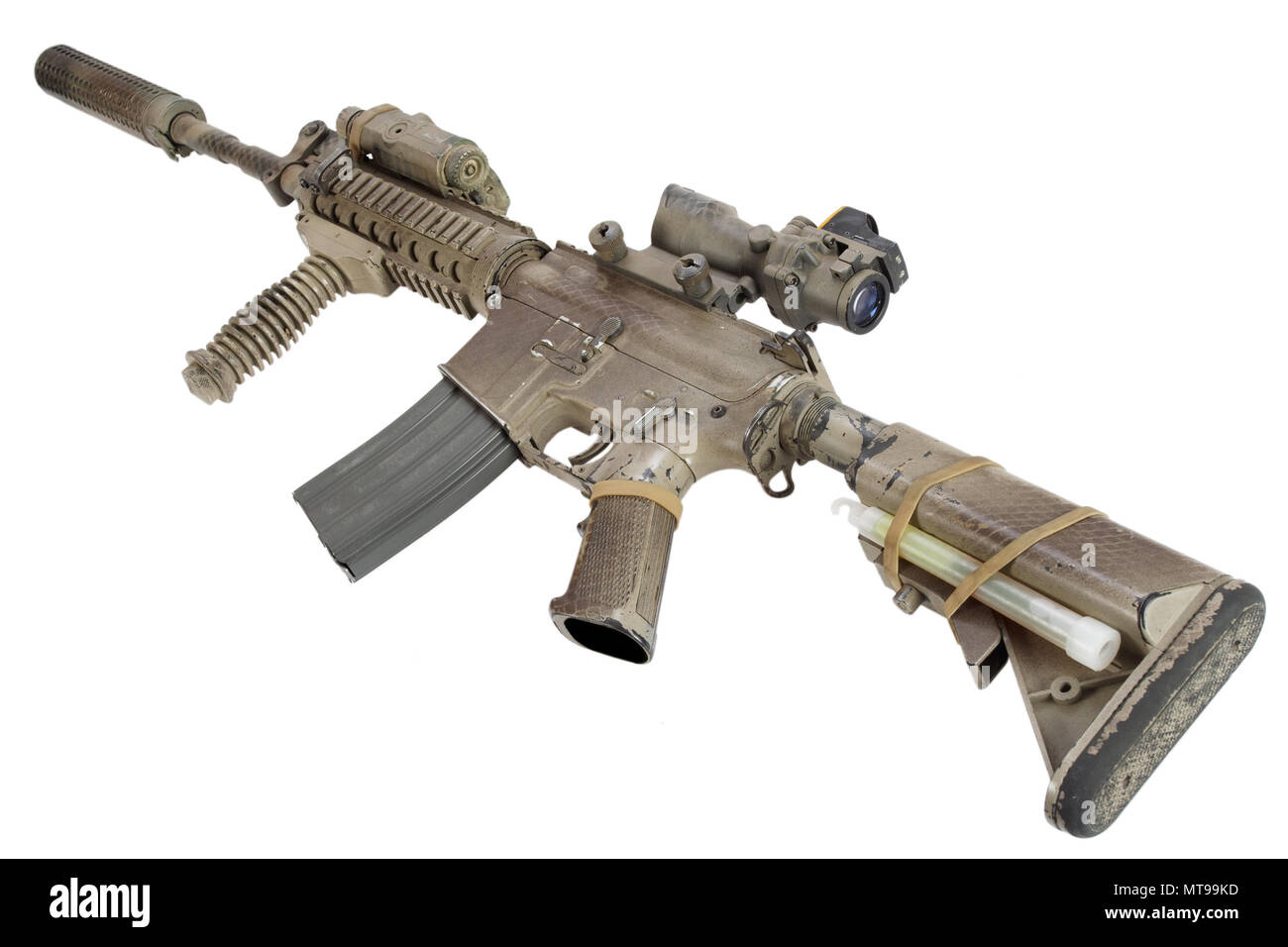 M4 with suppressor - special forces rifle isolated on a white ...