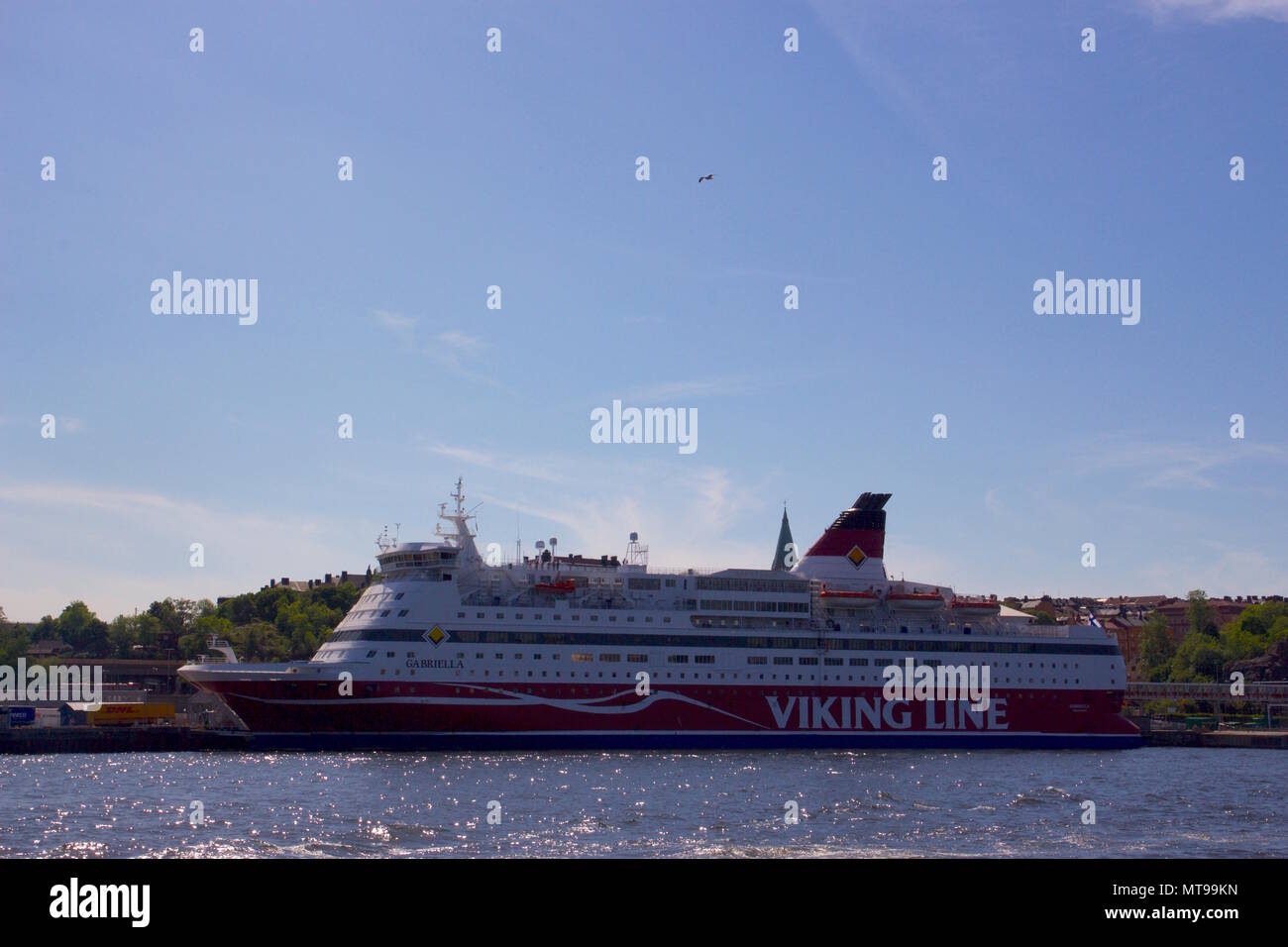 The Viking Line Cruise Boat cruising down the Baltic Sea in Stockholm ...