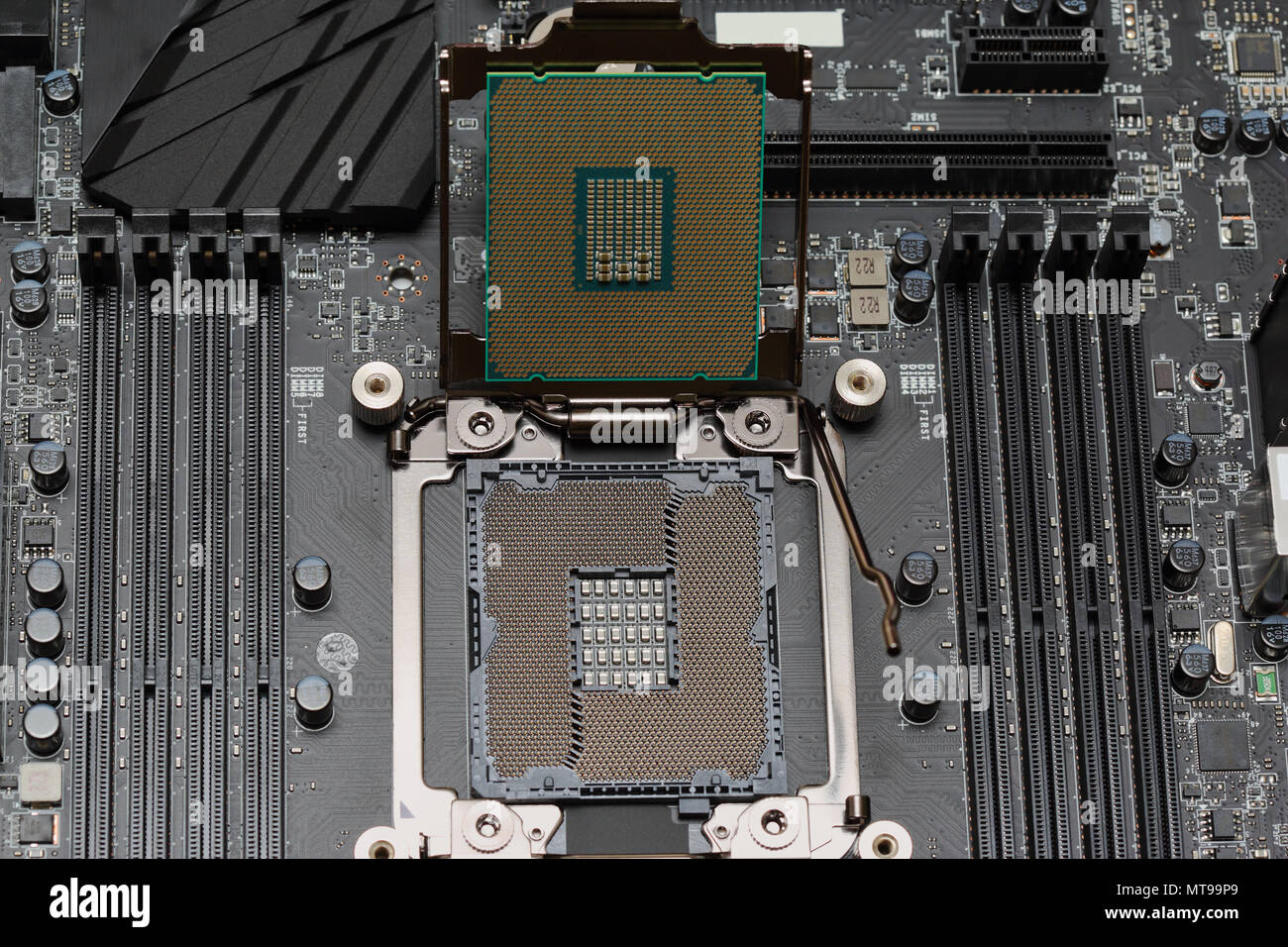central processor unit on motherboard Stock Photo - Alamy