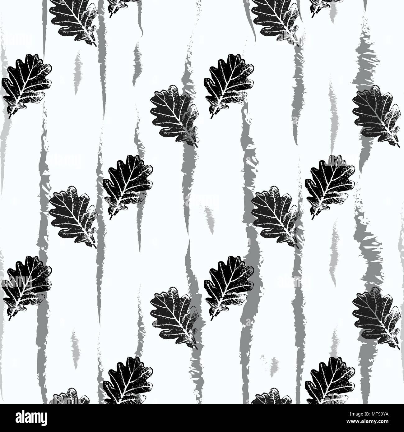 vector repeating seamless pattern with oak leaves Stock Vector Image ...