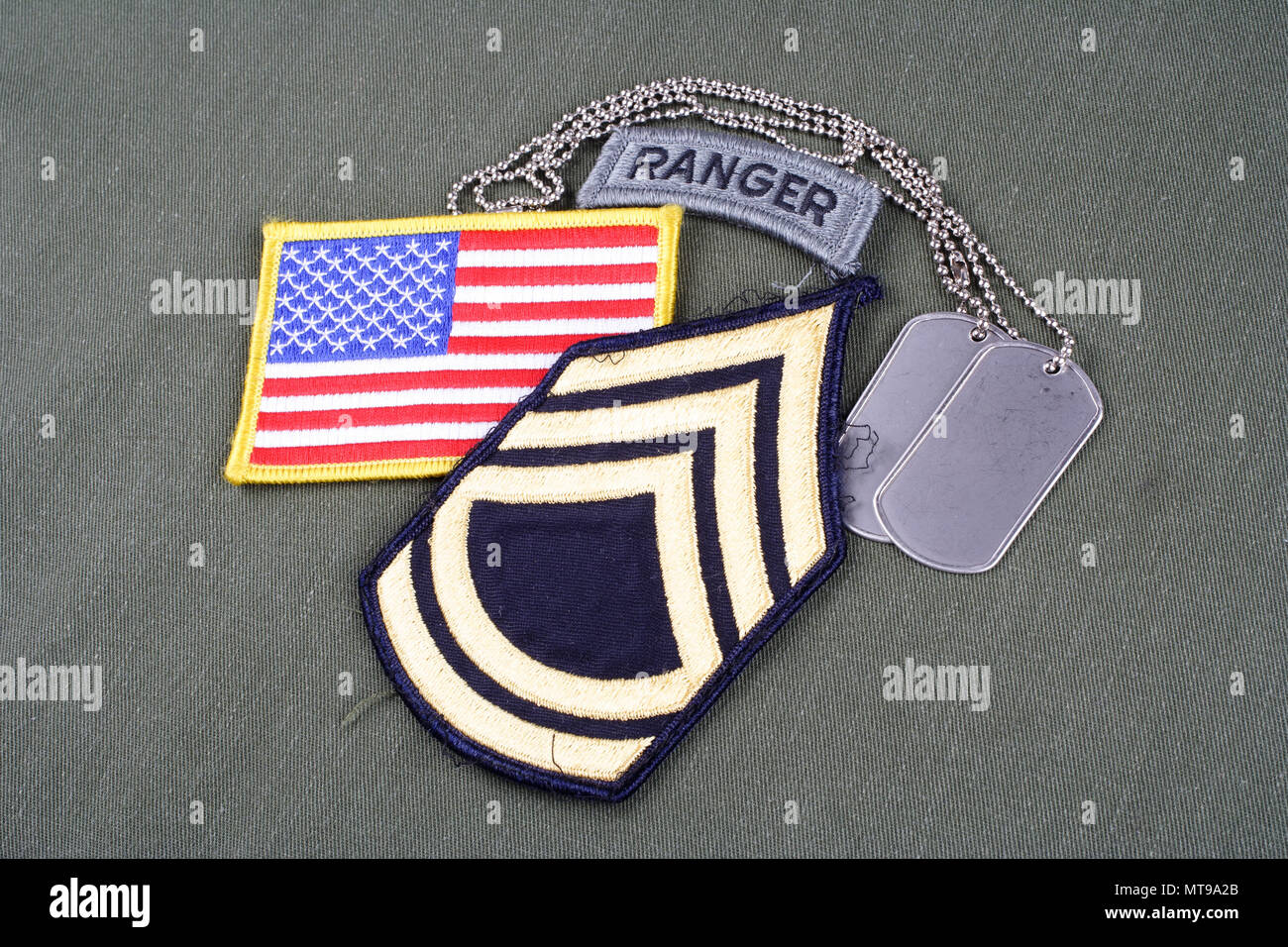 KIEV, UKRAINE - August 21, 2015. US ARMY Sergeant First Class rank ...