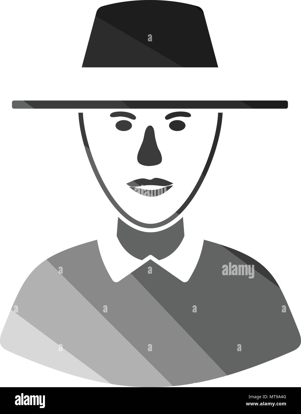Cricket umpire icon. Flat color design. Vector illustration Stock ...