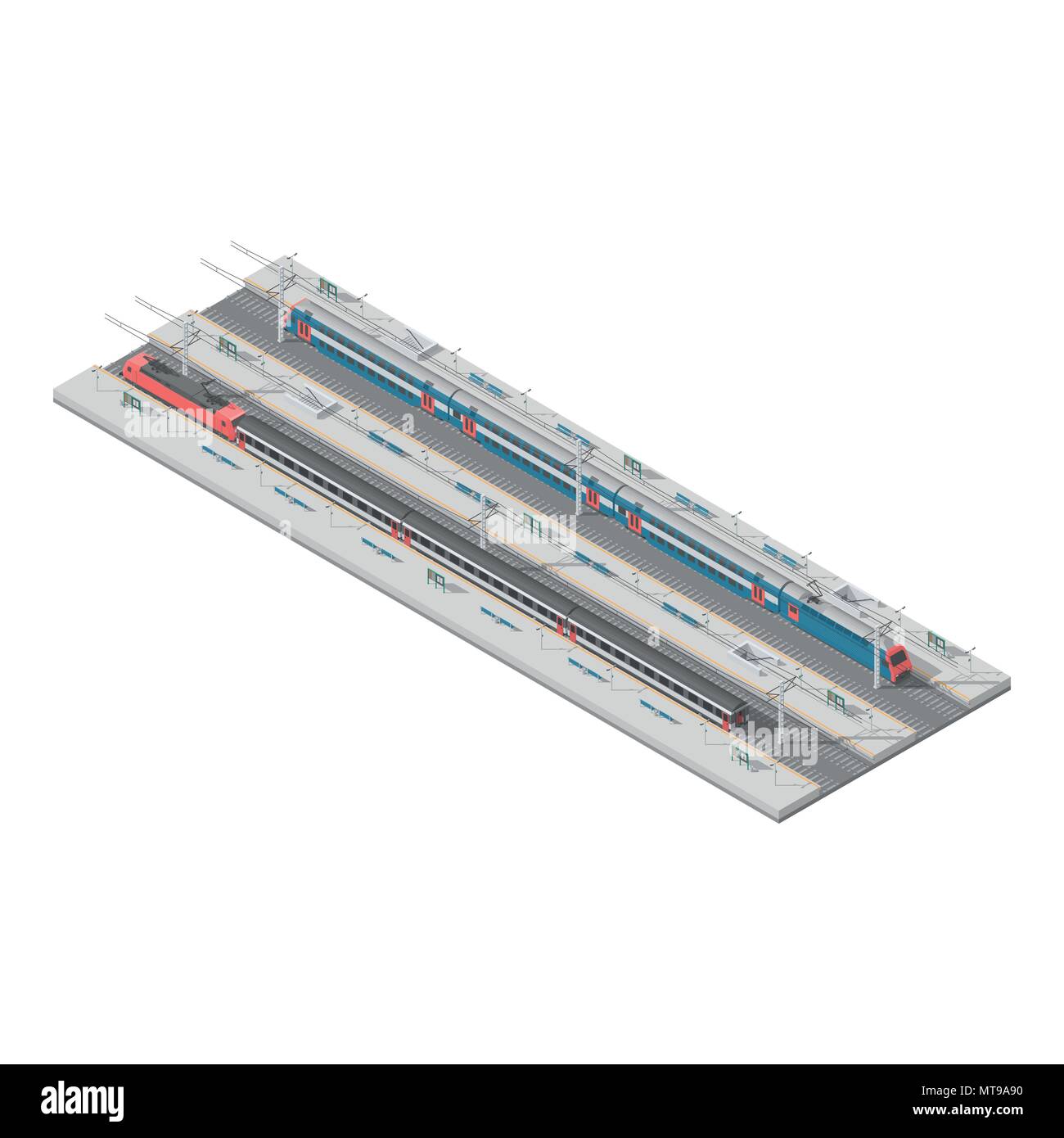 Train platform bench Stock Vector Images - Alamy