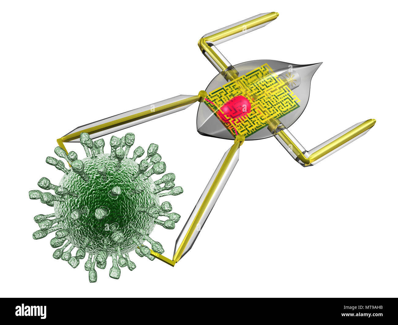 Nanobot attacking bacteria Cut Out Stock Images & Pictures - Alamy