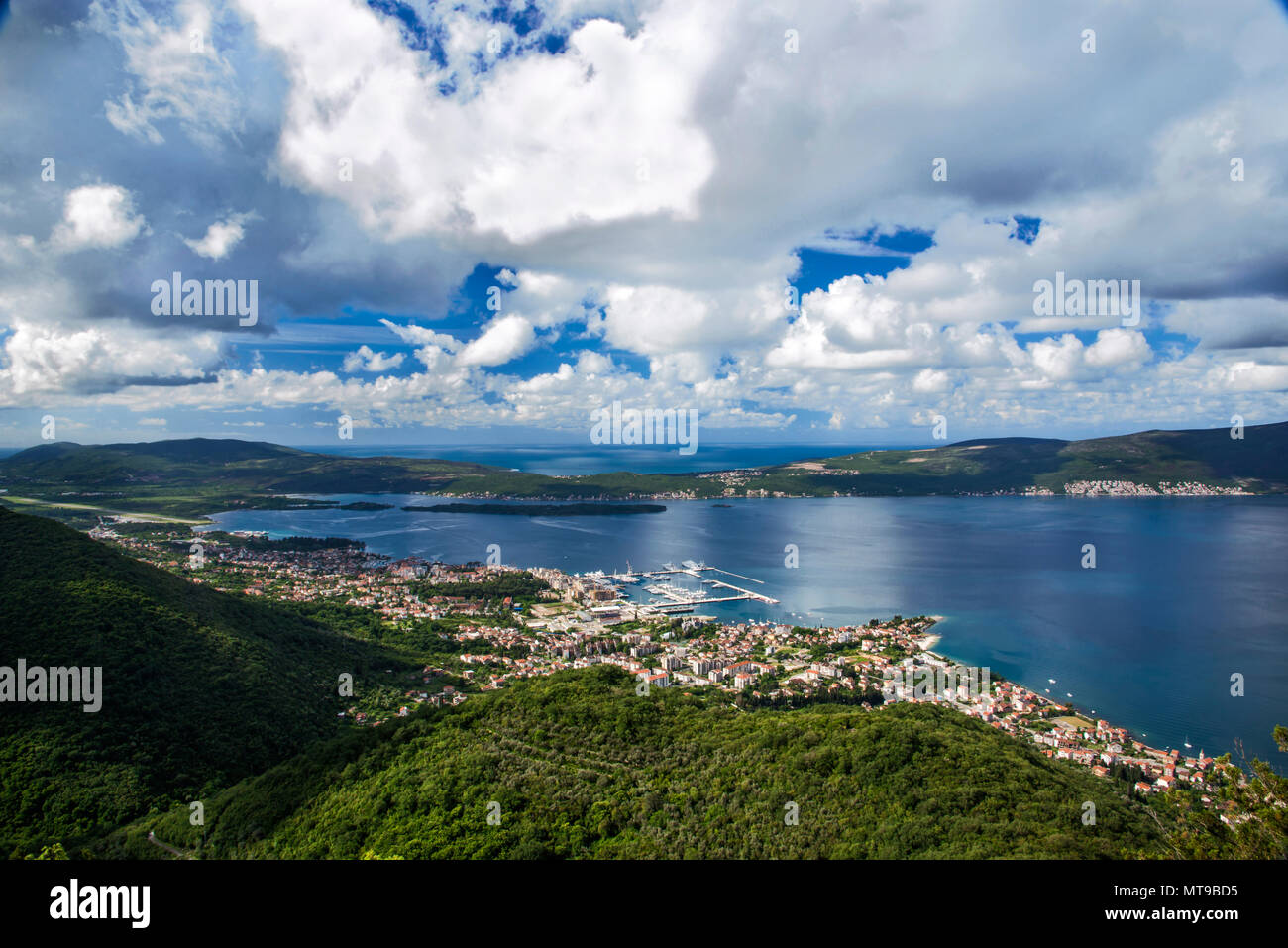 Beautiful mountain view to the sea and mountains in Boka Bay ...