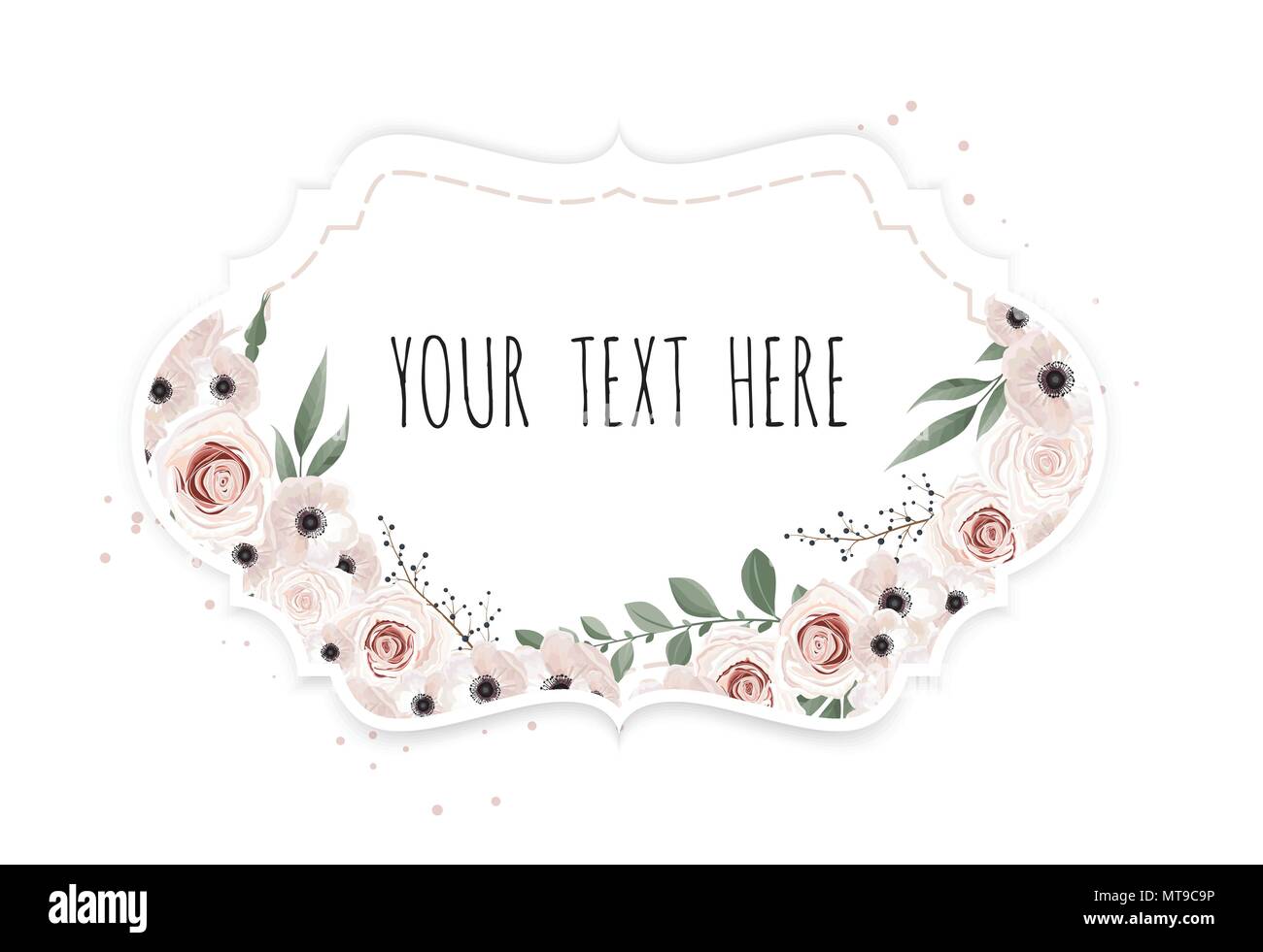 Vector set. Vintage labels with flowers. Frame border with copy space ...