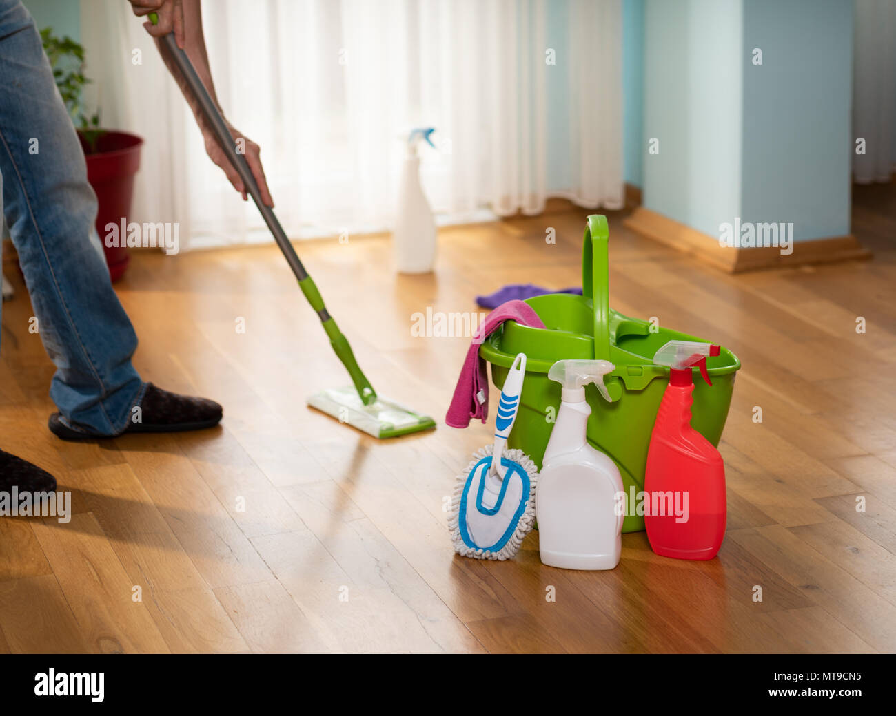 House cleaning, house cleaning man, house man sweeping and mopping ...
