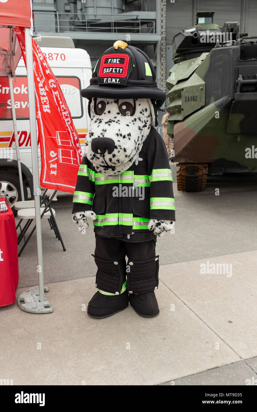New York, United States. 28th May, 2018. FDNY mascot attends Memorial ...