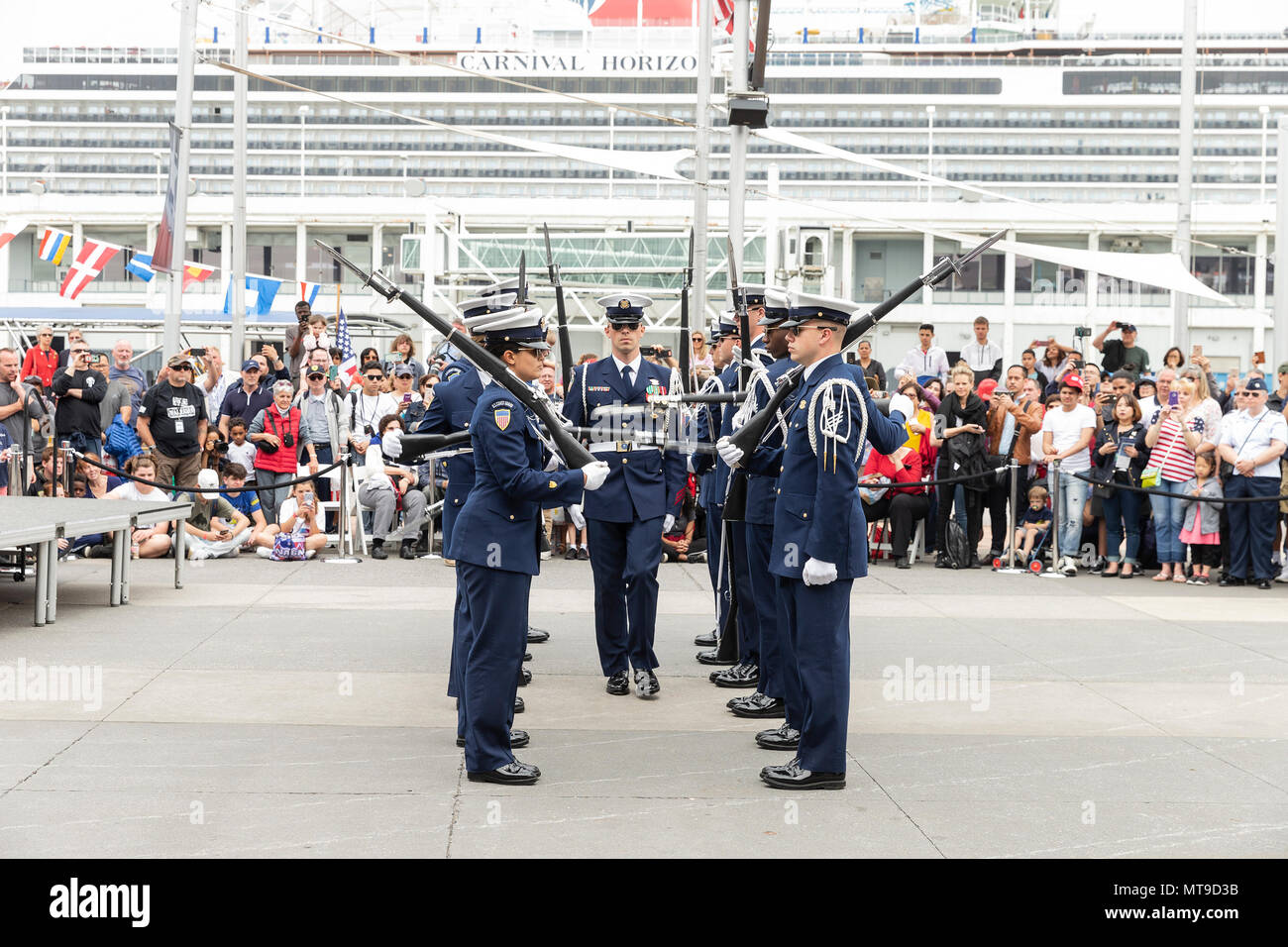 New York, United States. 28th May, 2018. US Coast Guard Honor members ...