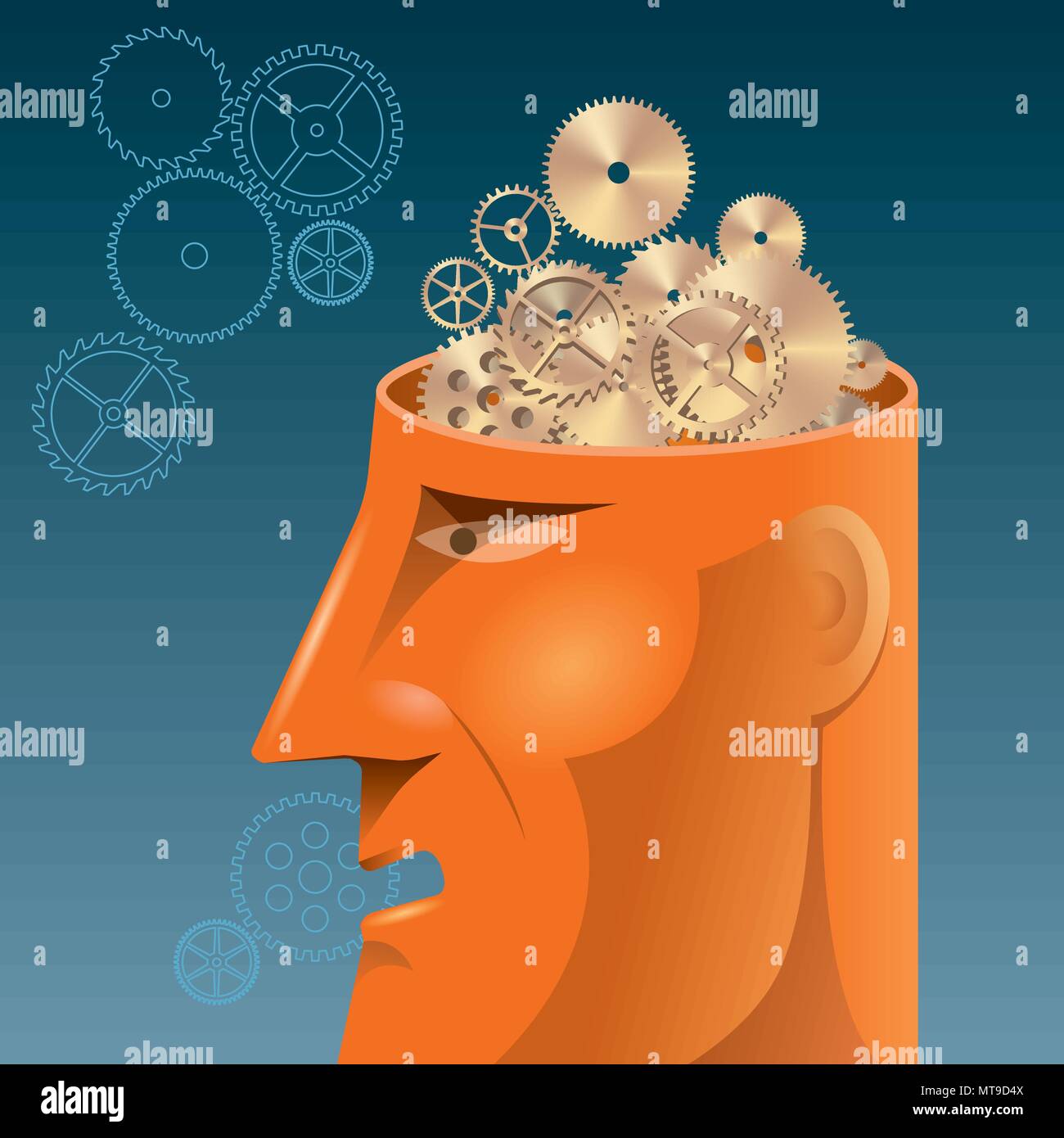 Artificial intelligence concept design, gear in the brain Stock Vector ...