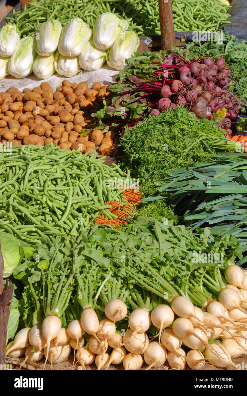 vegetables on market in asia Stock Photo - Alamy