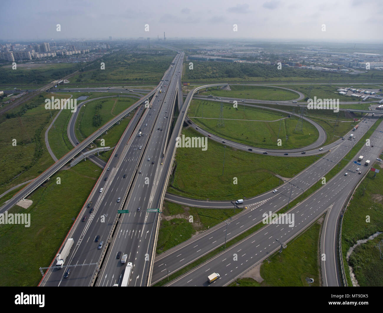 View junction ring road aerial hi-res stock photography and images - Alamy