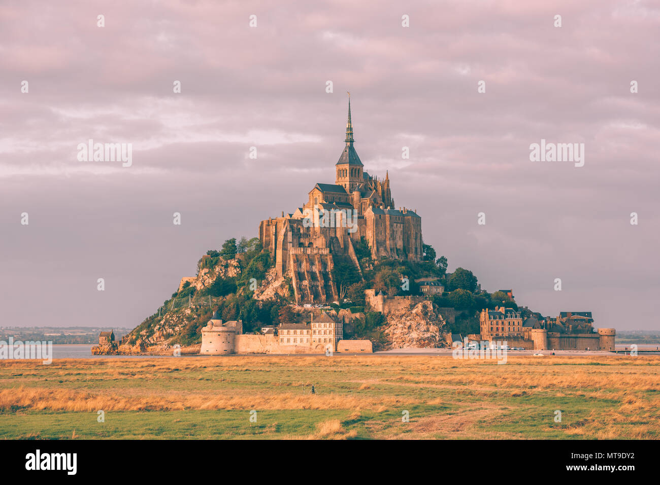 Mont Saint Michel monastery abbey on the island in Normandy, Northern ...