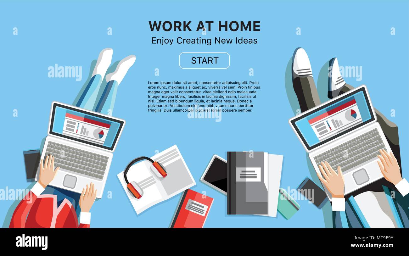 Laptop workstation home Stock Vector Images - Alamy