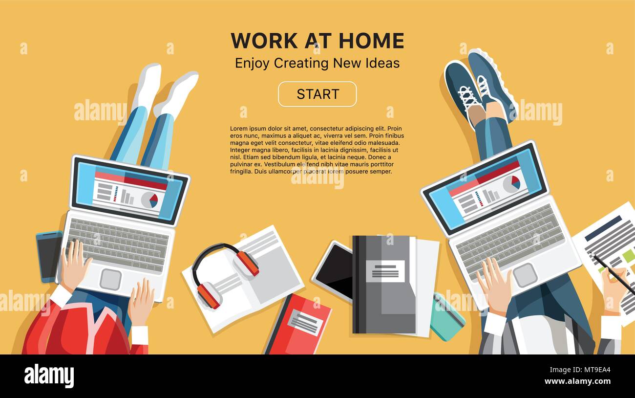 Laptop workstation home Stock Vector Images - Alamy