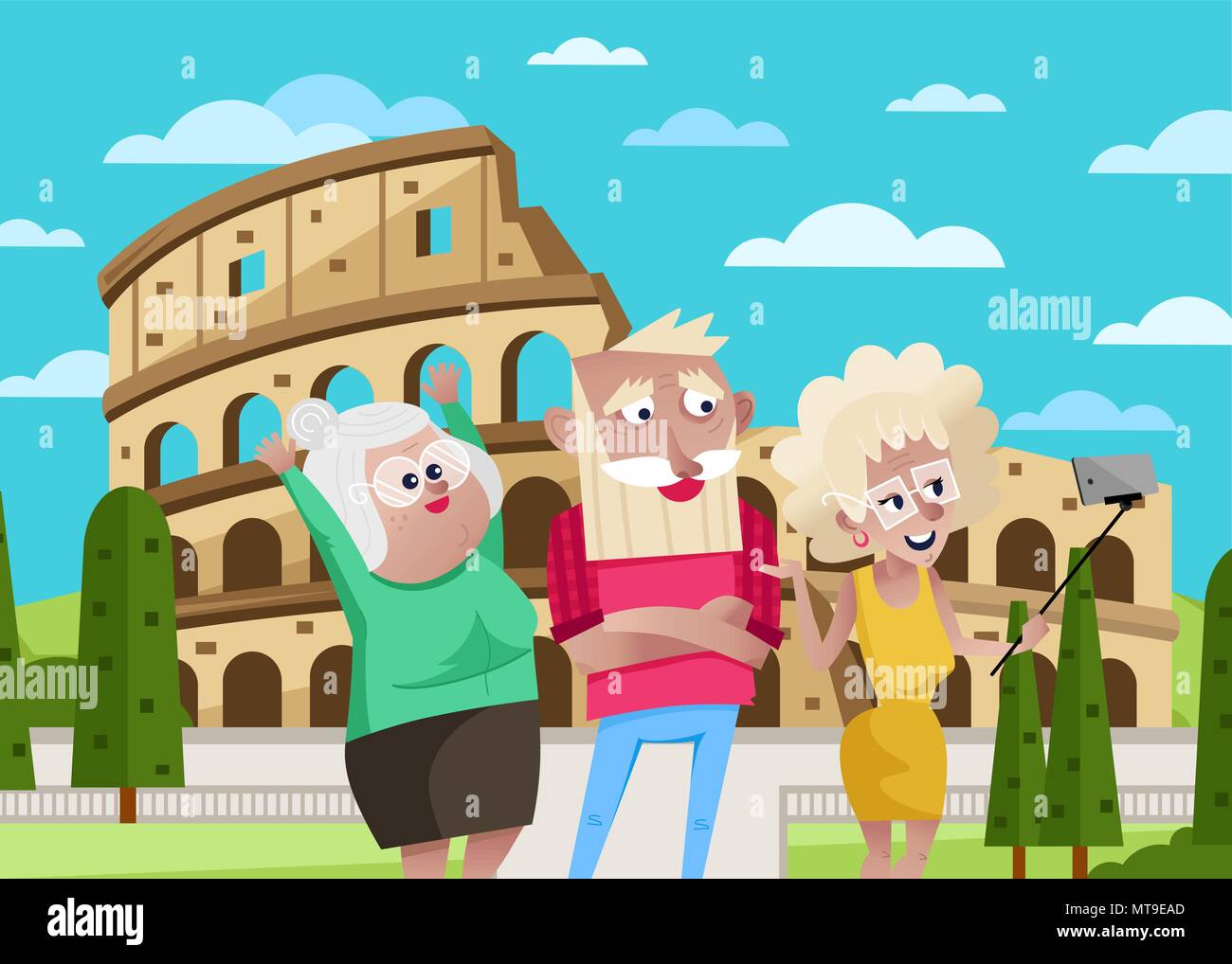 Elderly man selfie Stock Vector Images - Alamy