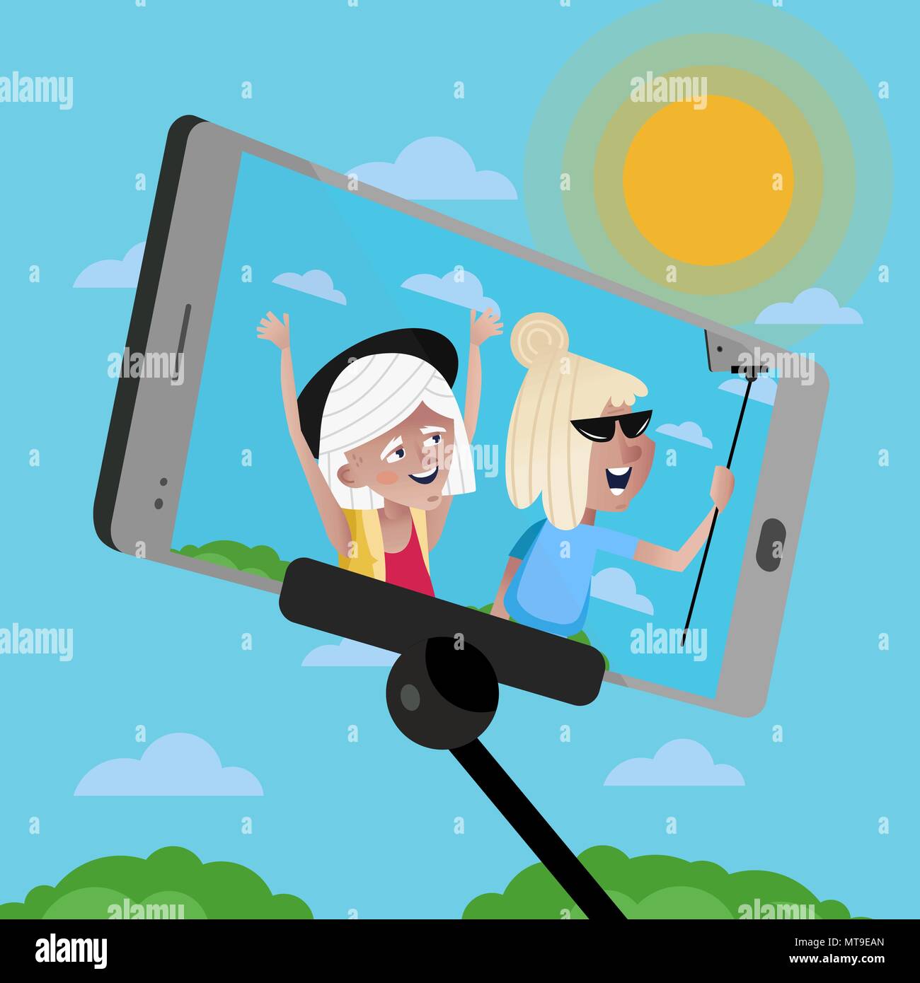 Smiling woman traveler in Stock Vector Images - Alamy