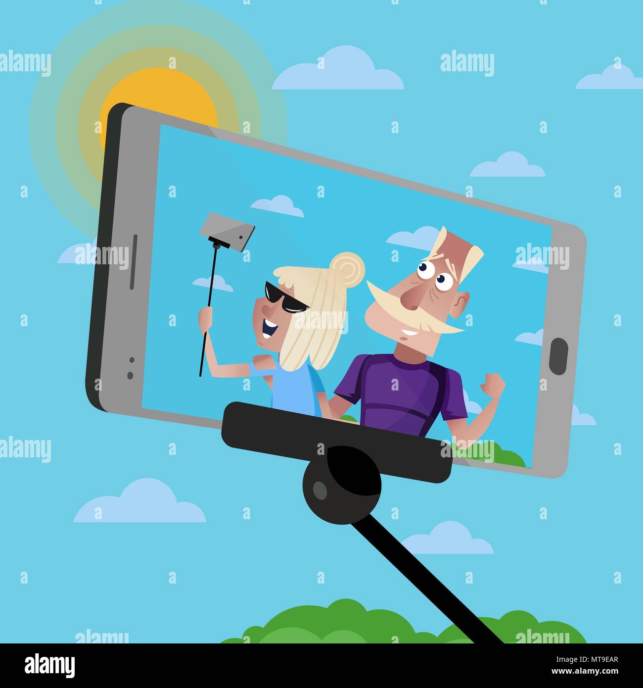 Old couple smile man Stock Vector Images - Alamy