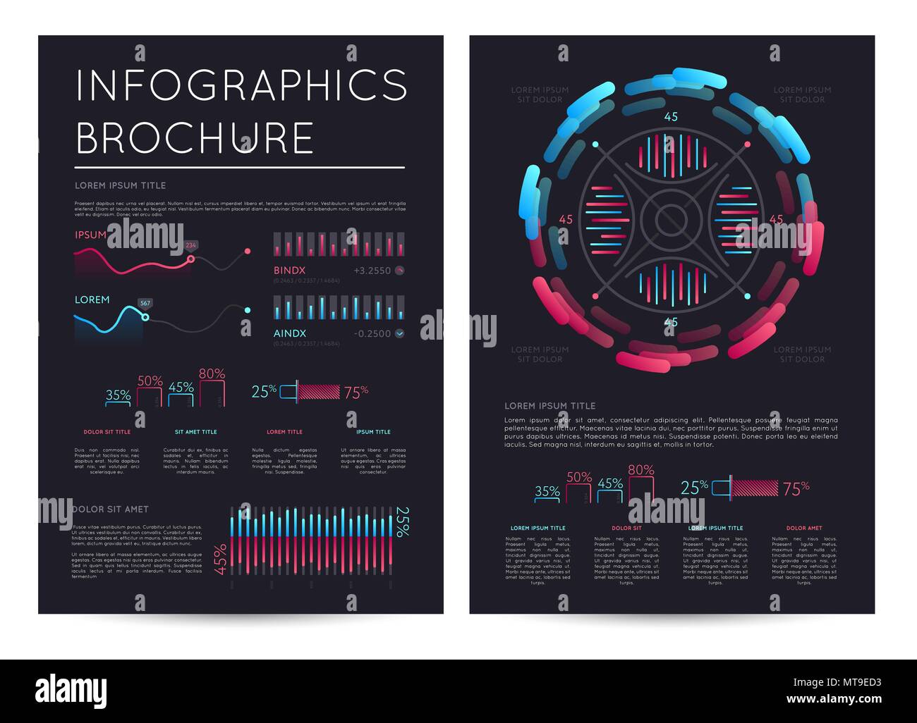 Business infographics brochure with various charts Stock Vector Image ...