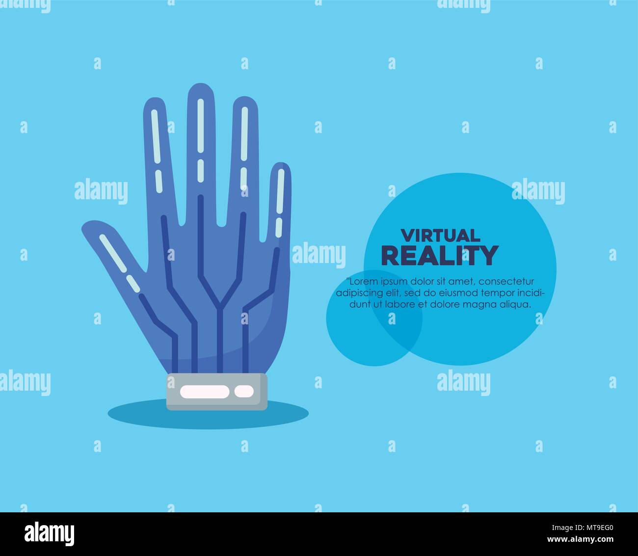 Infographic of virtual reality concept with over blue background ...