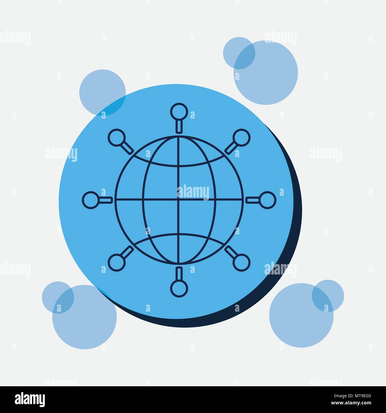 virtual reality design with interactivity symbol over blue circle and ...