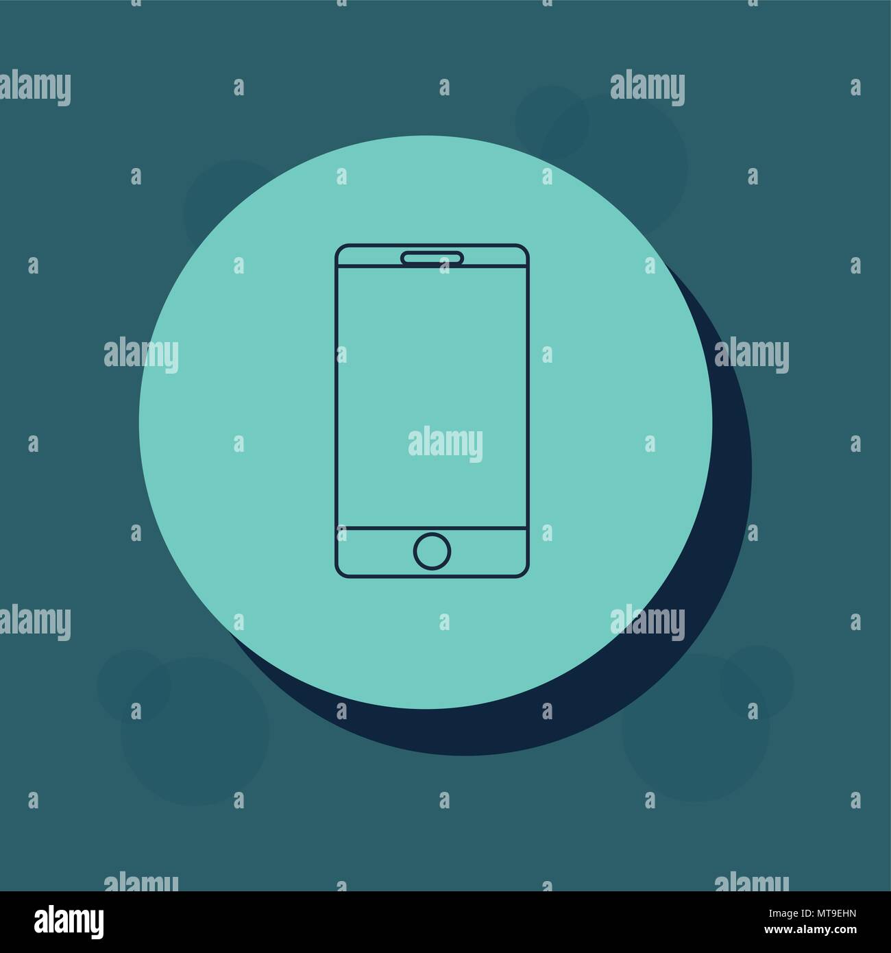 smartphone device icon over blue background, colorful design. vector ...