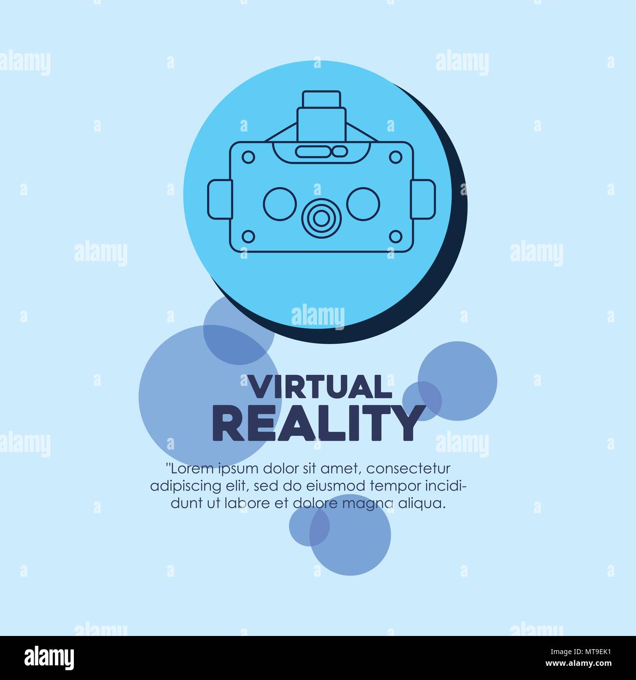 Infographic of virtual reality concept with vr headset over blue ...