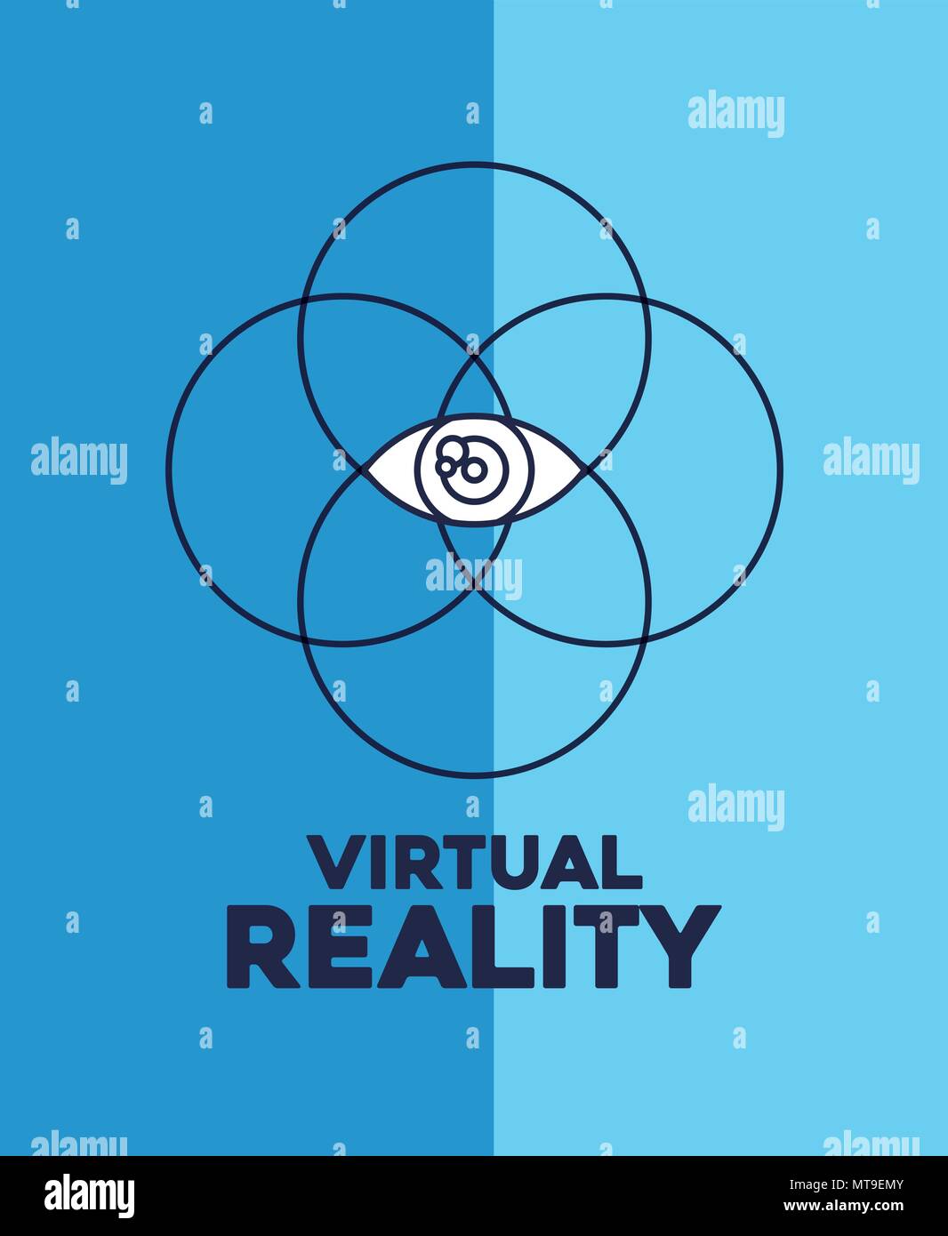 virtual reality design with vision symbol icon over blue background ...