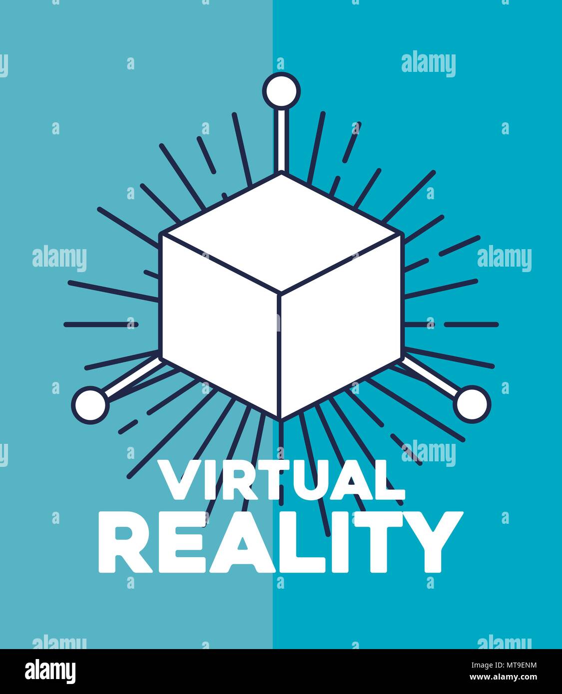 virtual reality design with 3d model symbol icon over blue background ...