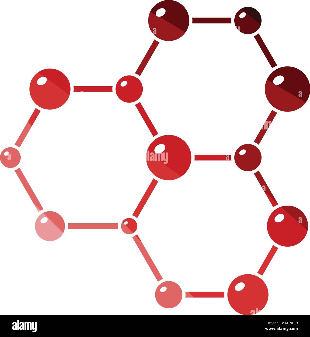 Icon of chemistry hexa connection of atoms. Flat color design. Vector ...