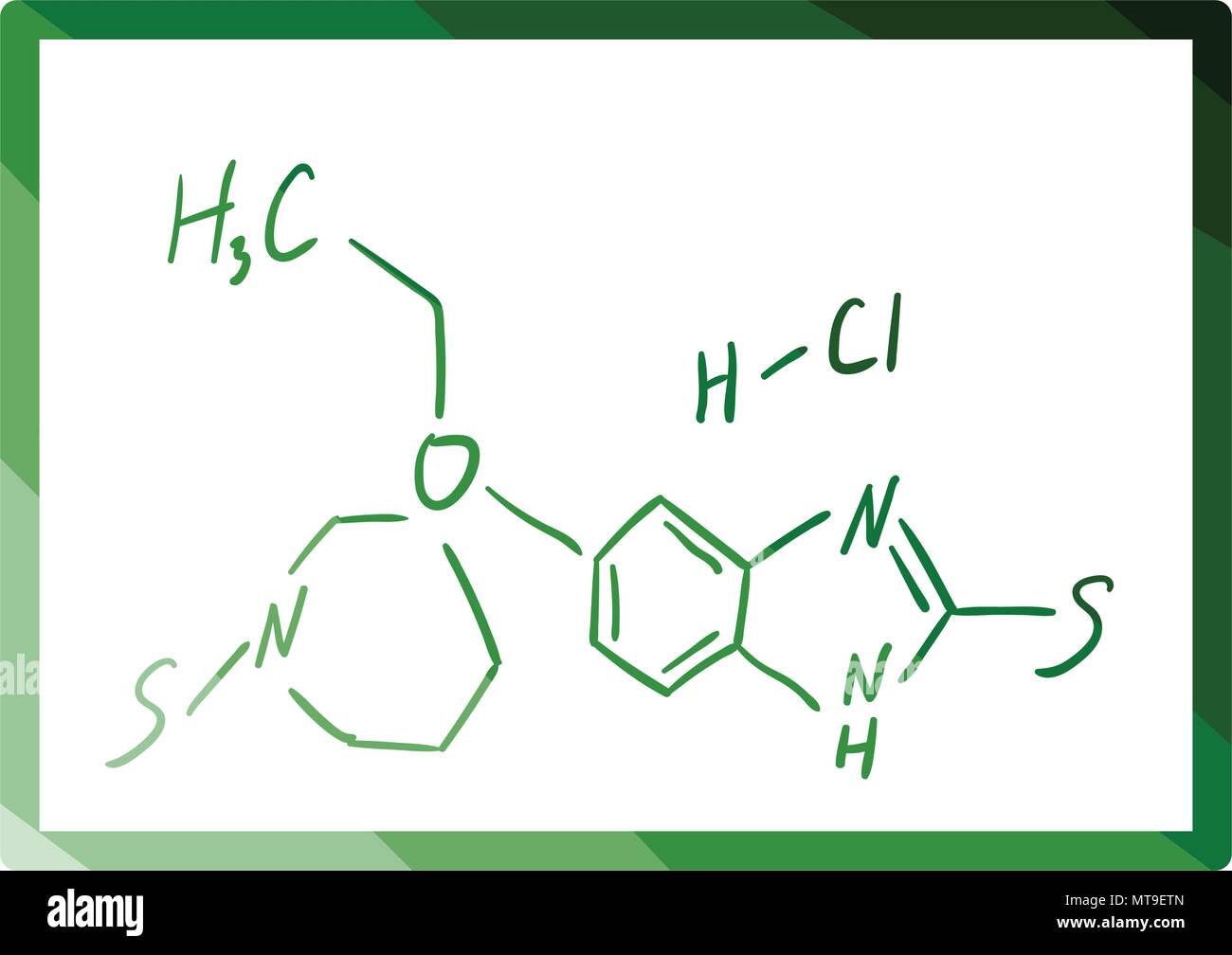 Icon of chemistry formula on classroom blackboard. Flat color design ...