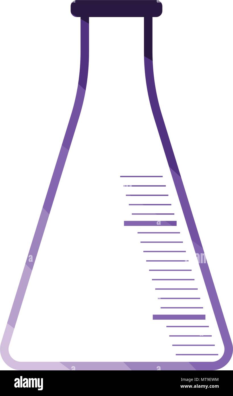 Icon of chemistry cone flask. Flat color design. Vector illustration ...