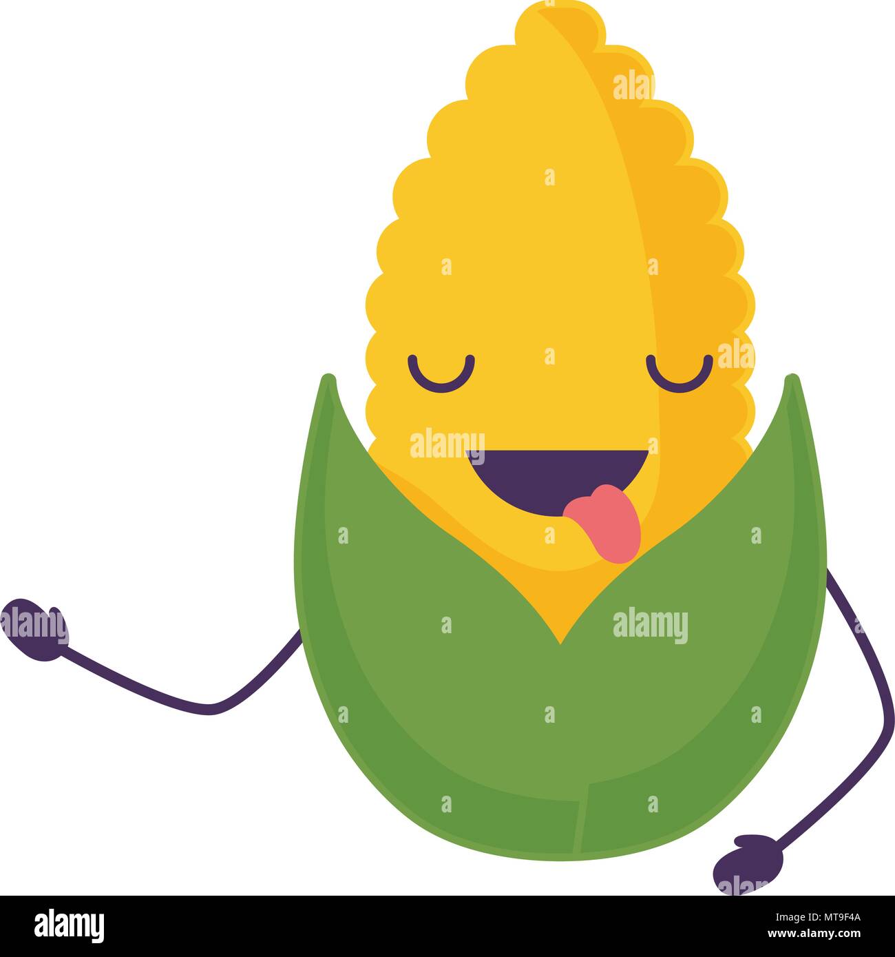 Kawaii corn icon over white background, colorful design. vector ...