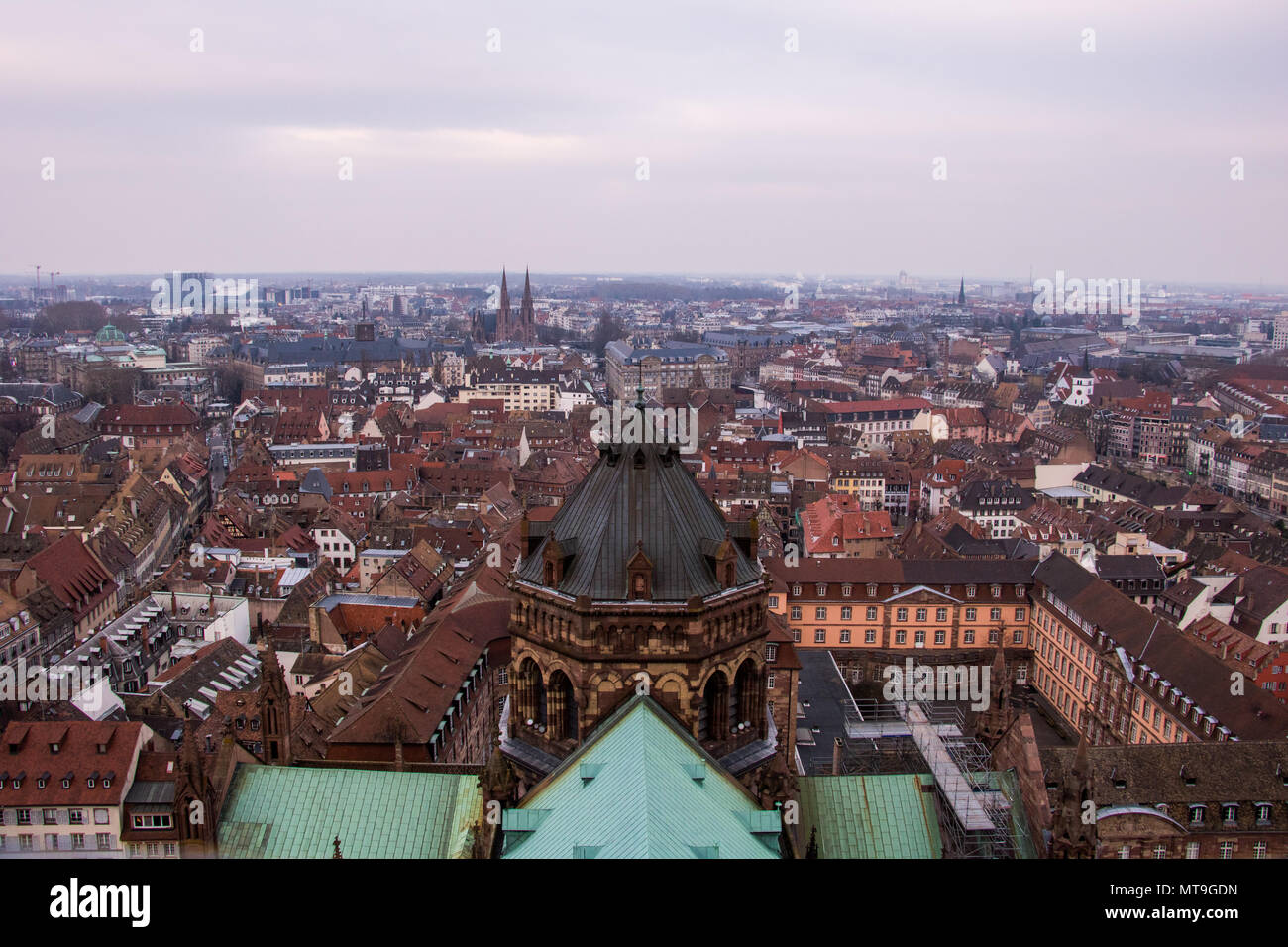 Aerial view of a part of Strasbourg in France from the Notre-Dame de ...